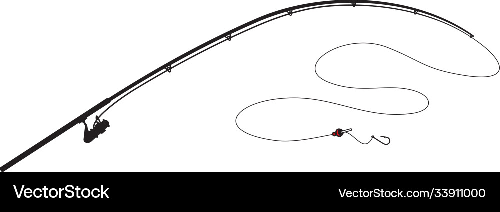 Fishing Rod and Reel Royalty Free Vector Image