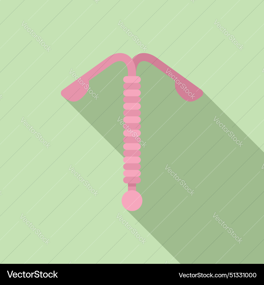 Flat design of a pink iud Royalty Free Vector Image