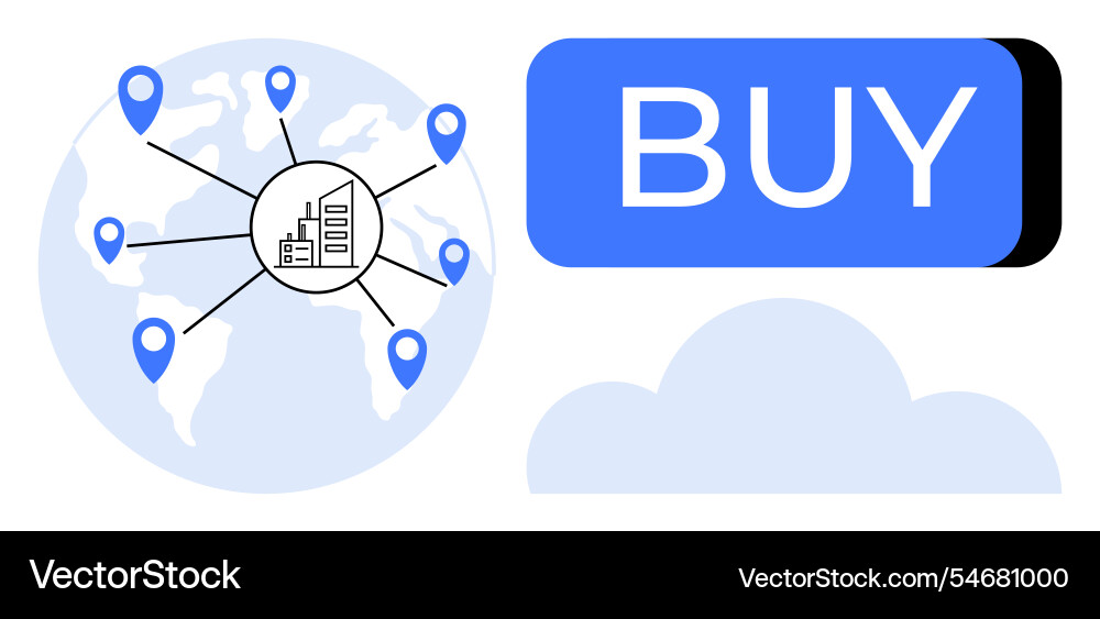 Global manufacturing network with strategic Vector Image