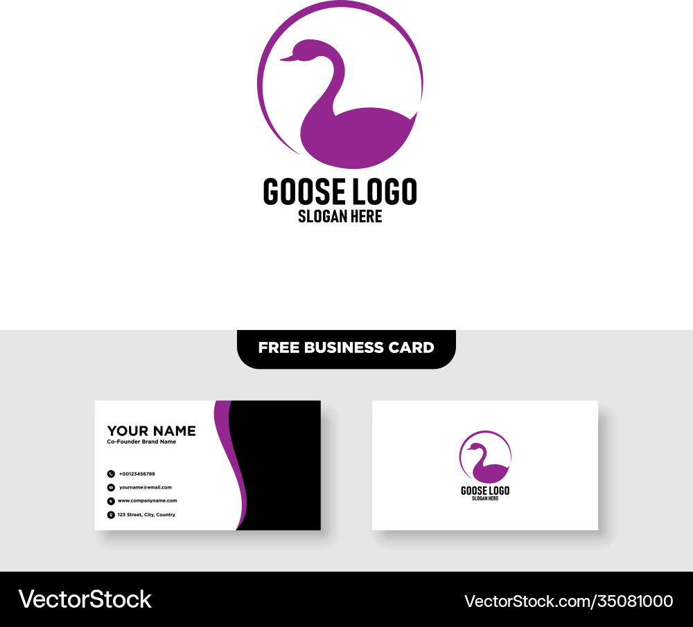 Goose logo design template Royalty Free Vector Image