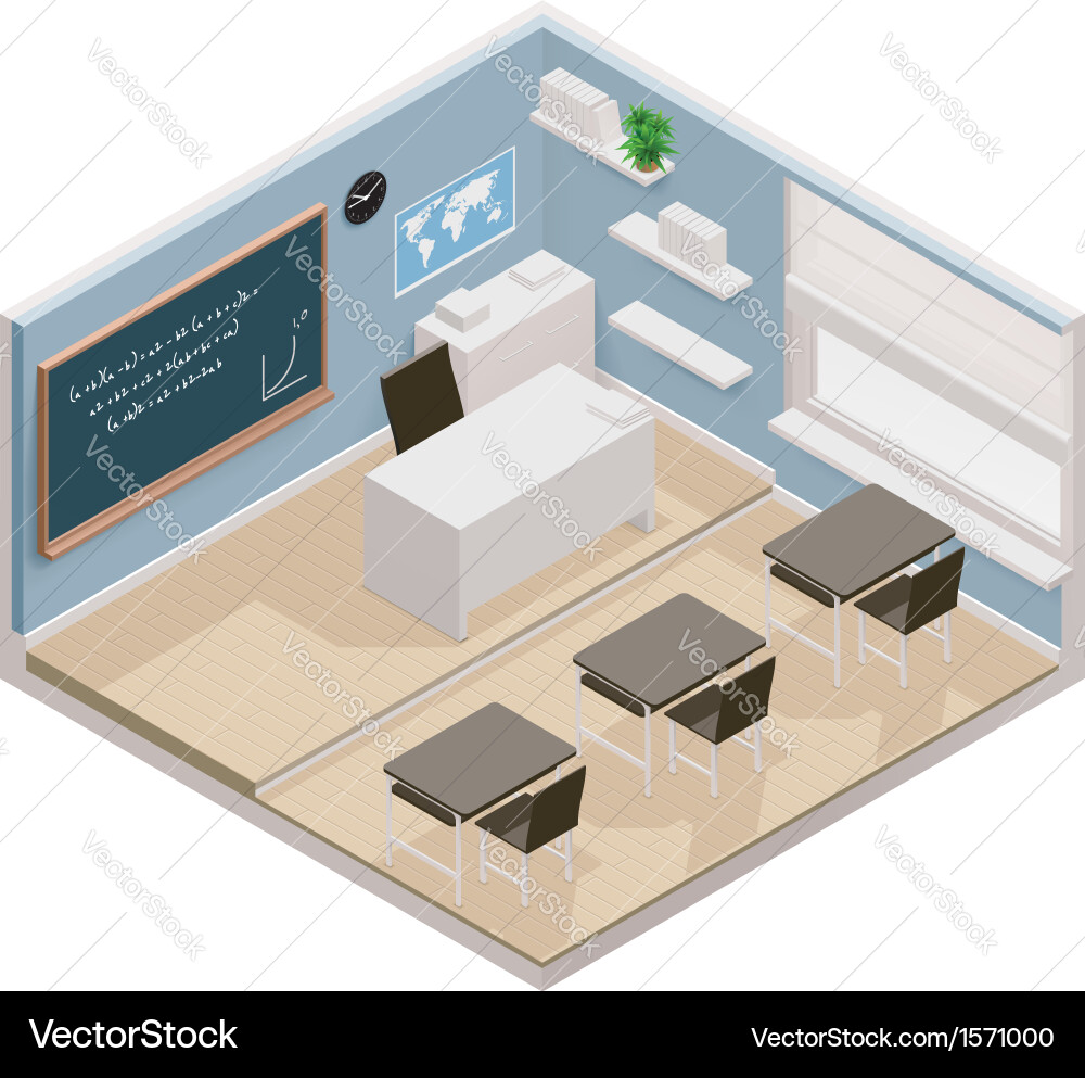 Isometric classroom icon Royalty Free Vector Image