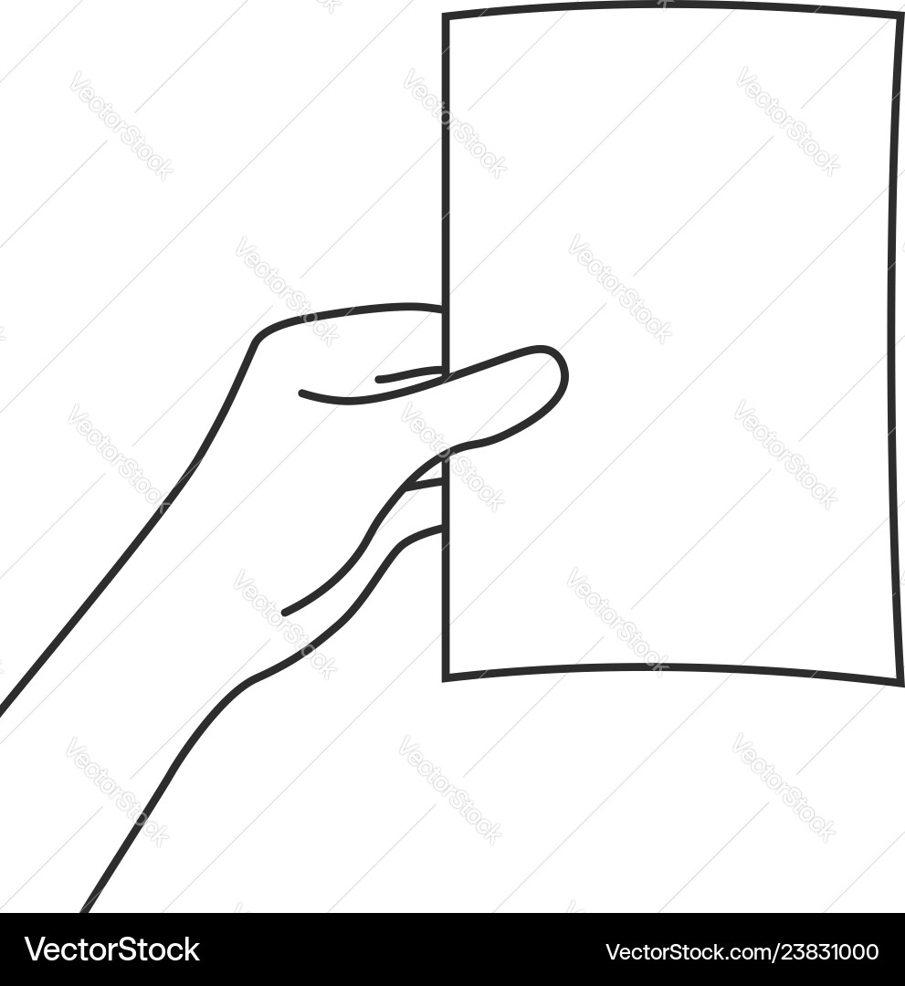 Linear paper document in woman hand Royalty Free Vector