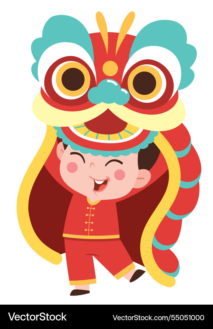 Lion dance Royalty Free Vector Image - VectorStock