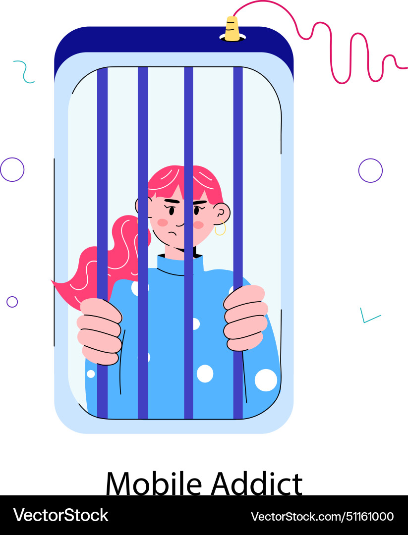 Mobile addict Royalty Free Vector Image - VectorStock