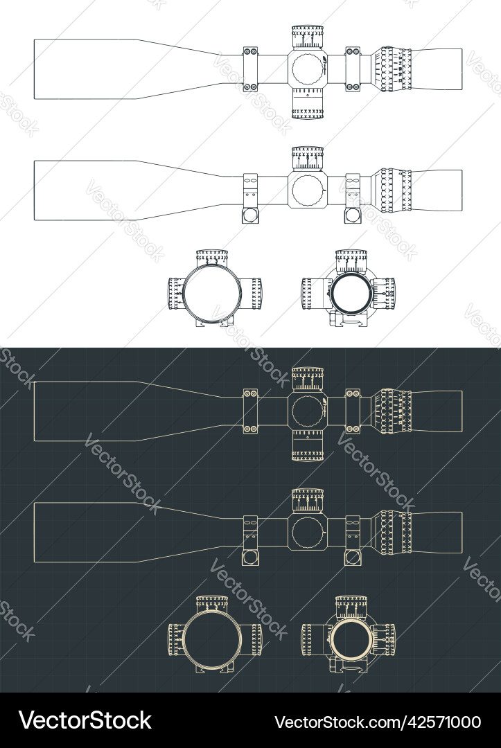 Optical sight blueprints Royalty Free Vector Image