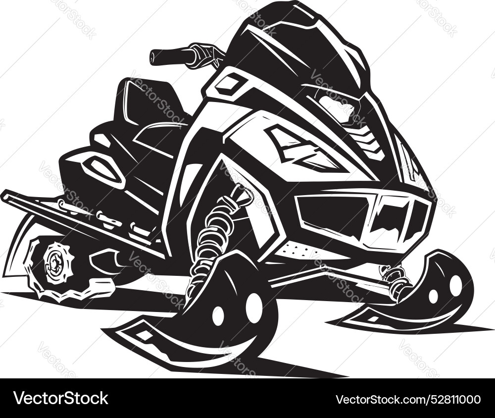 Polar explorer snowmobile logo emblem frost Vector Image