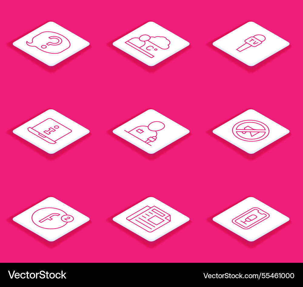 Set line speech bubble chat weather forecast Vector Image