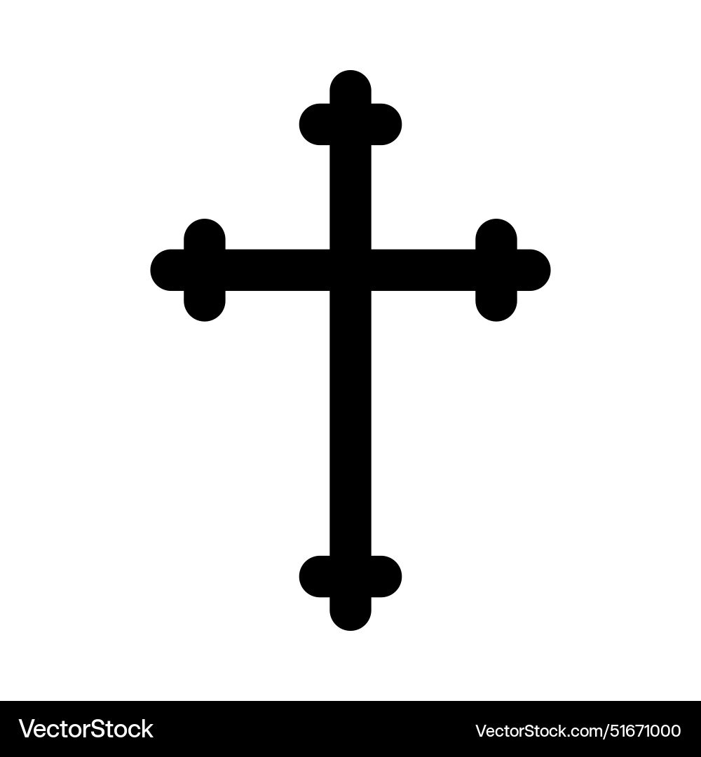 Simple cross icon christian symbol Royalty Free Vector Image