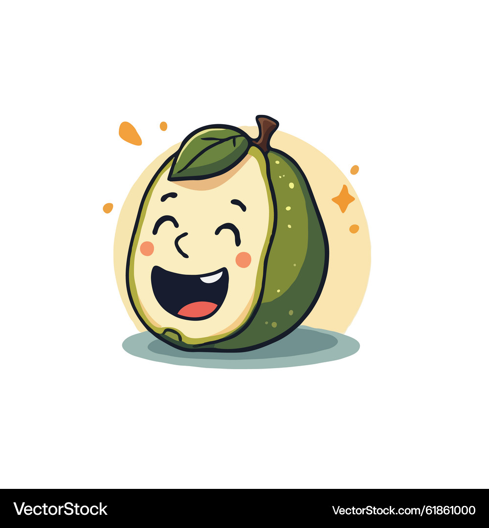Smiling Guava Cartoon – Royalty-Free Vector | VectorStock