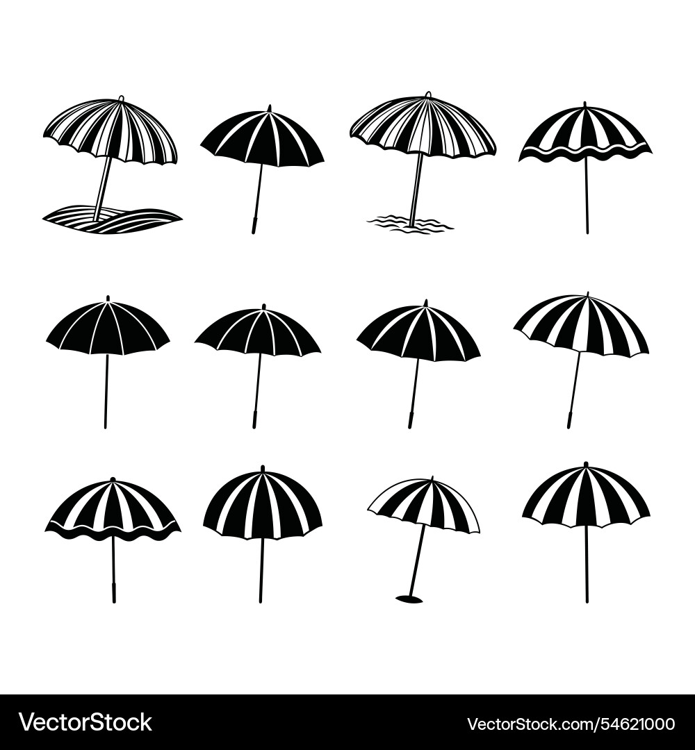 Sun shade umbrella or beach bundle Royalty Free Vector Image