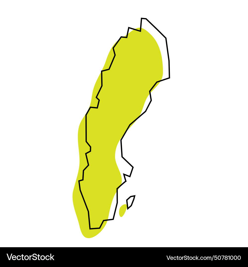 Sweden simplified map Royalty Free Vector Image