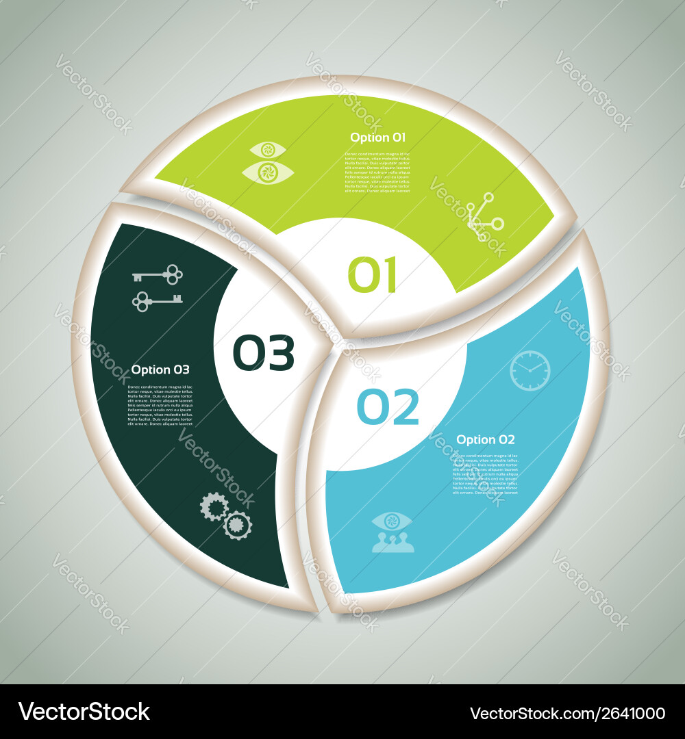 Three-Step Process Diagram Royalty Free Vector Image