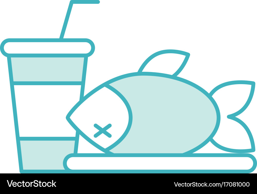 Tray with delicious fish Royalty Free Vector Image