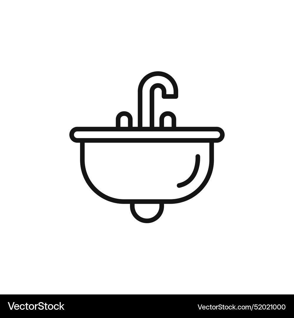 Washbasin icon outline collection in black Vector Image