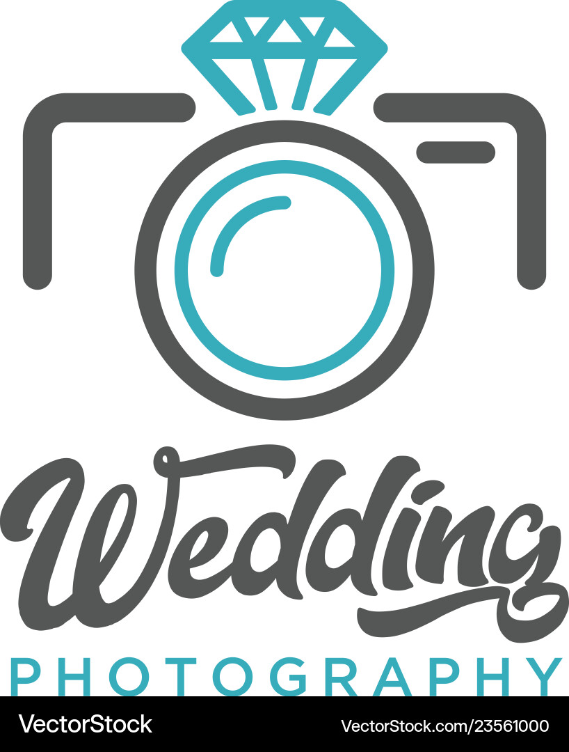 Wedding Camera Diamond Logo Royalty Free Vector Image