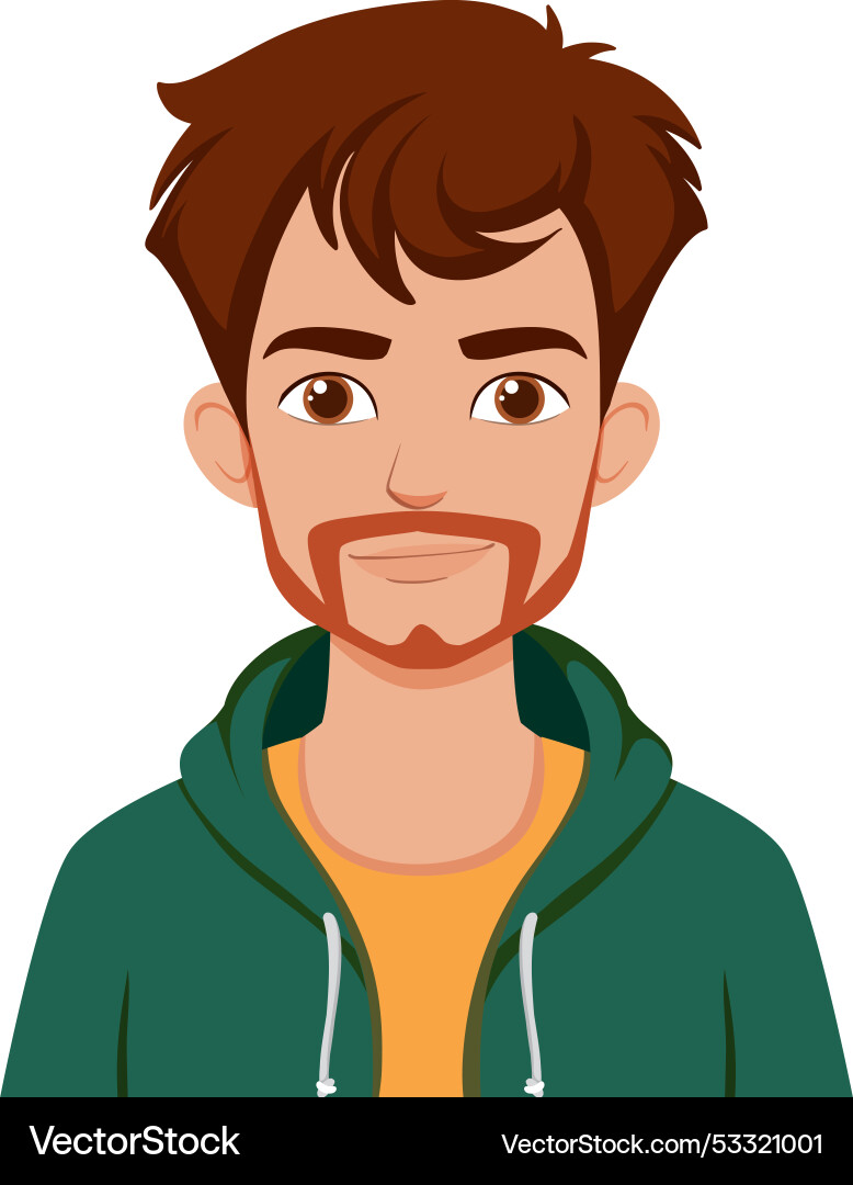 A young man smiling Royalty Free Vector Image - VectorStock