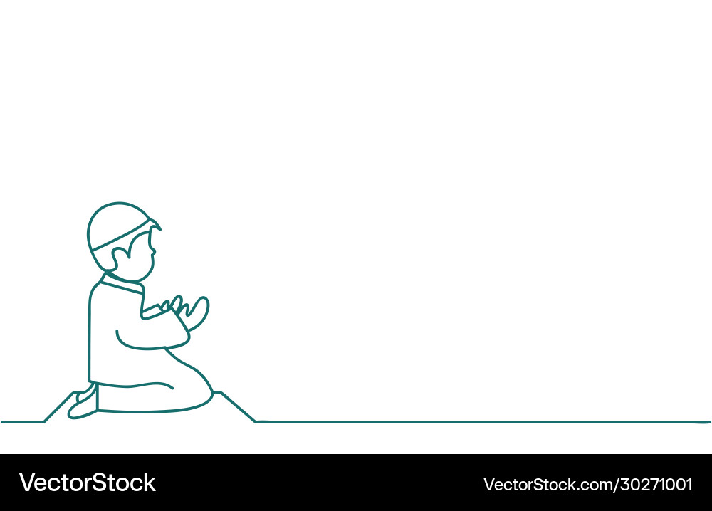 Background line thin islamic prayer people Vector Image