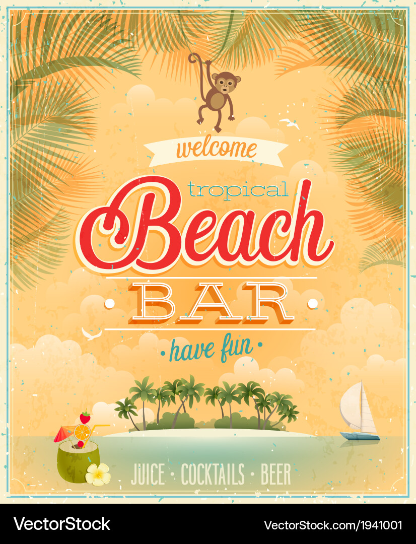 Beach bar2 Royalty Free Vector Image - VectorStock