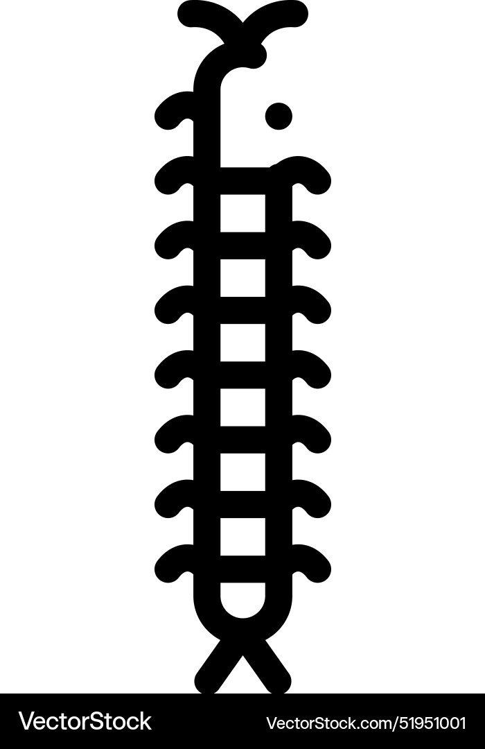 Centipede icon thin linear style design isolated Vector Image