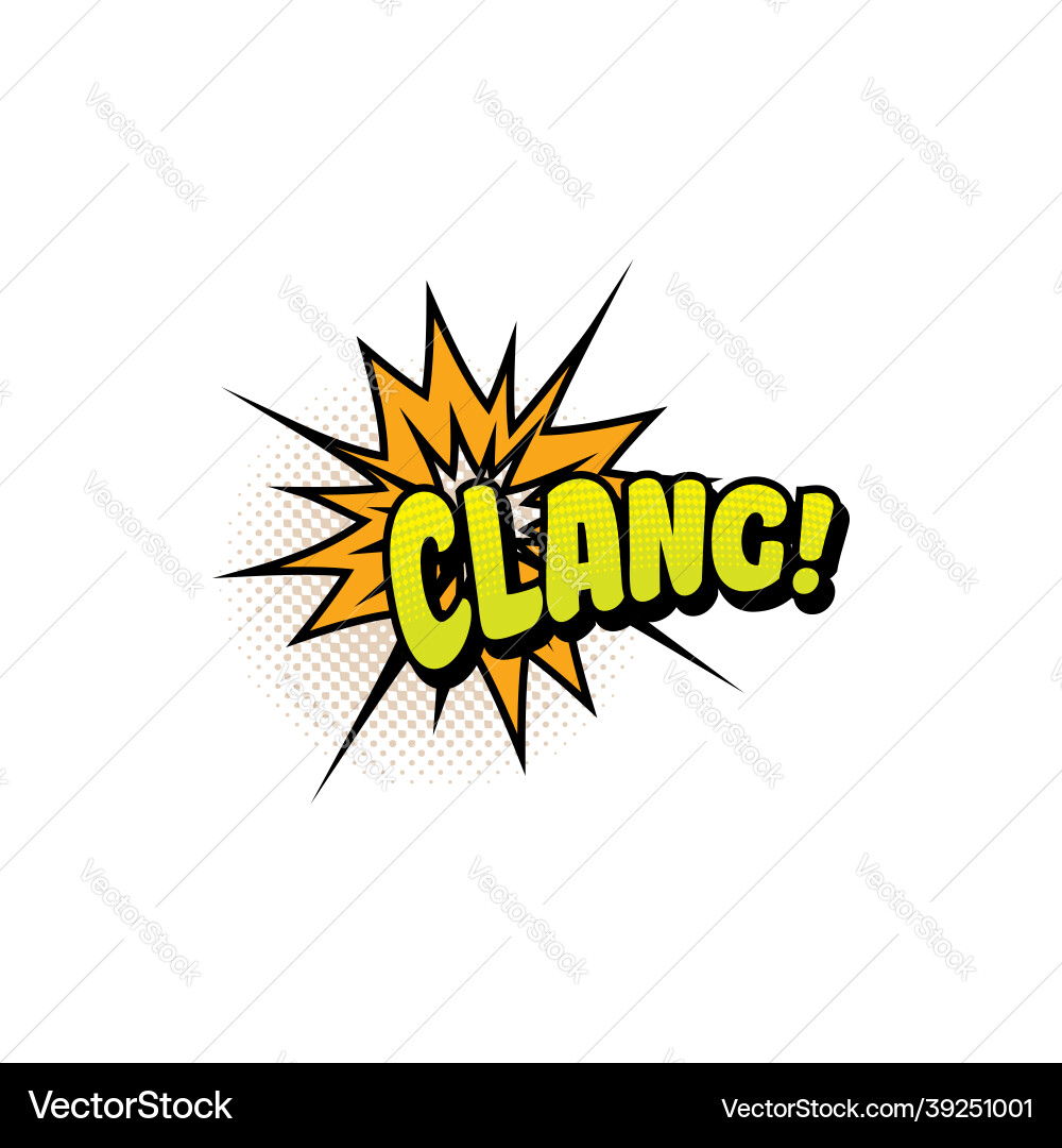 Clang comics pop art bubble isolated icon Vector Image