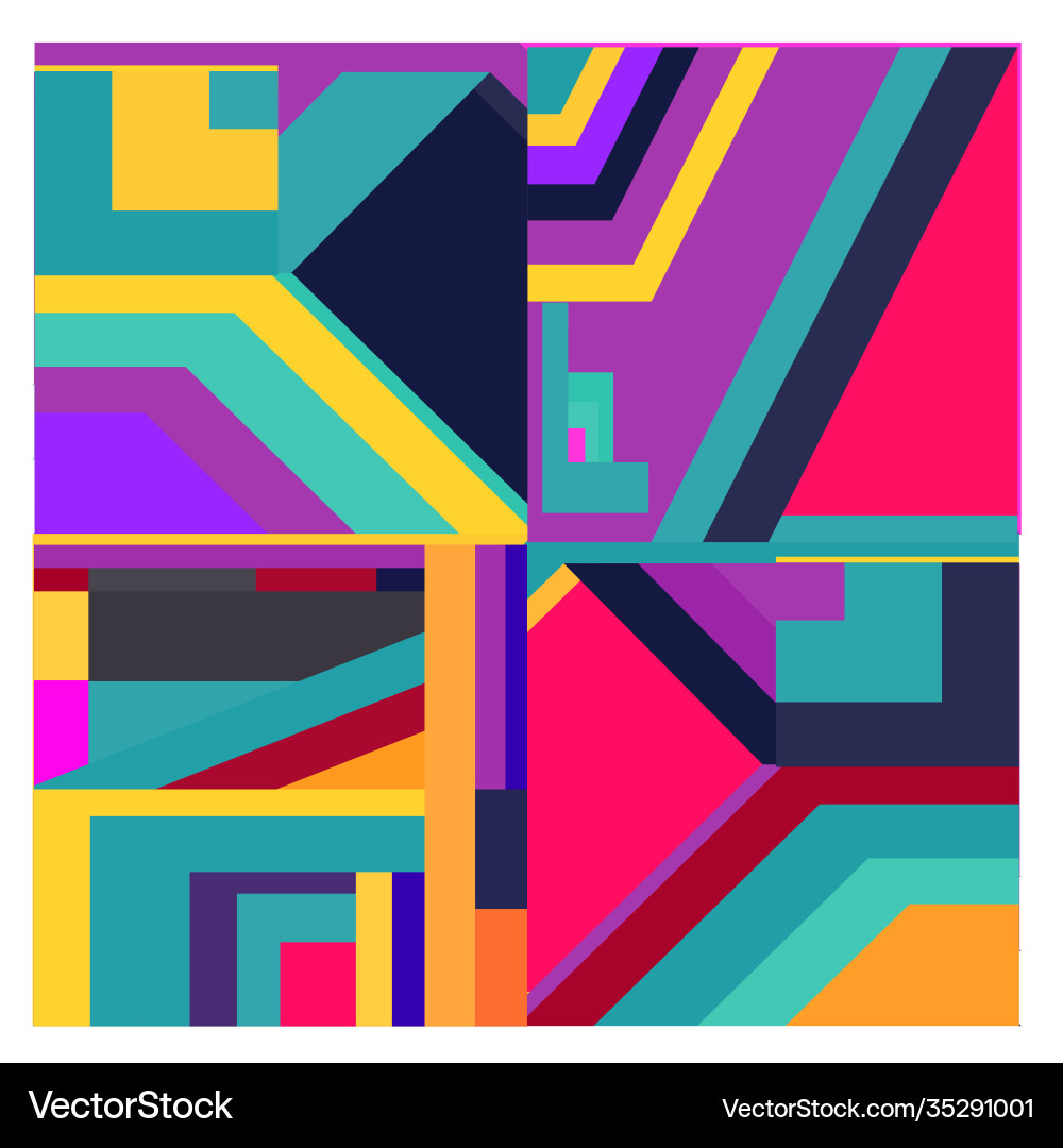 Colorful geometric and curve background pattern Vector Image
