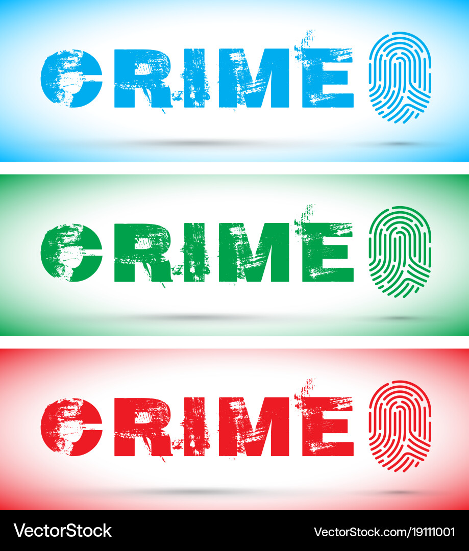 Crime Fingerprint Collection Royalty Free Vector Image