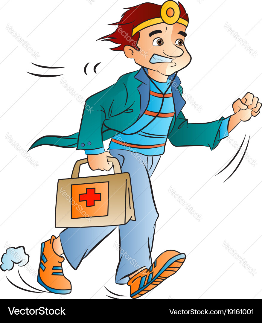 Doctor on-call Royalty Free Vector Image - VectorStock