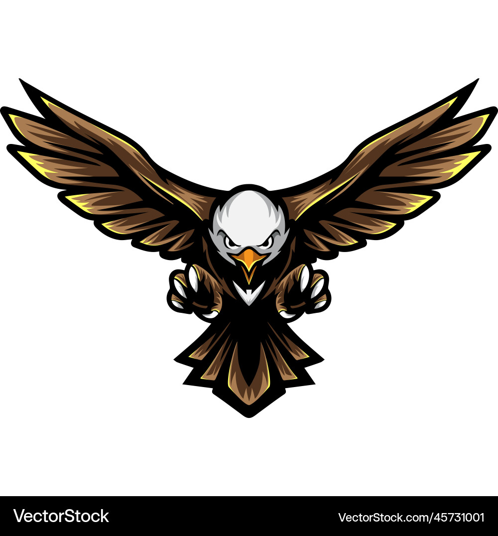 Eagle cartoon mascot character flying Royalty Free Vector