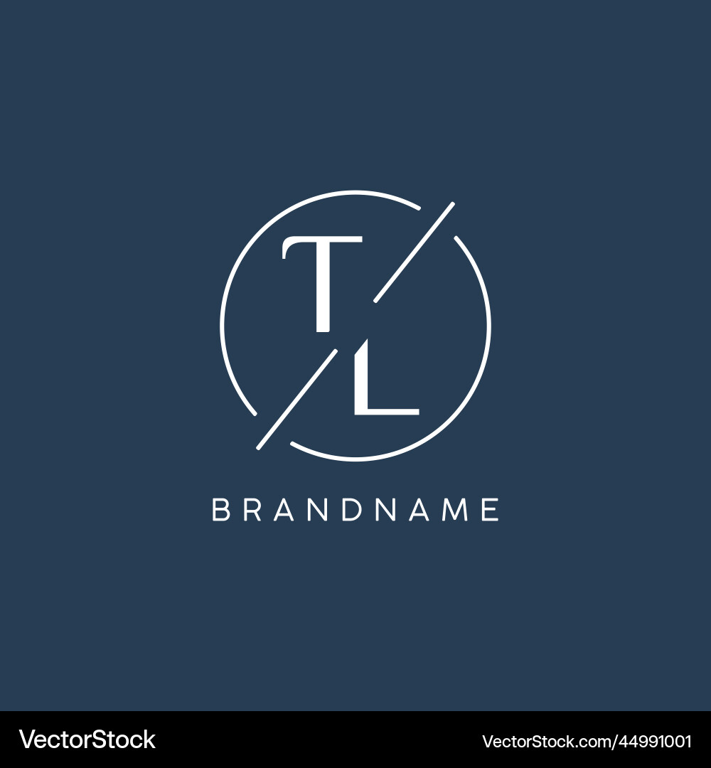 Elegant Initial Letter TL Monogram Logo Royalty Free Vector