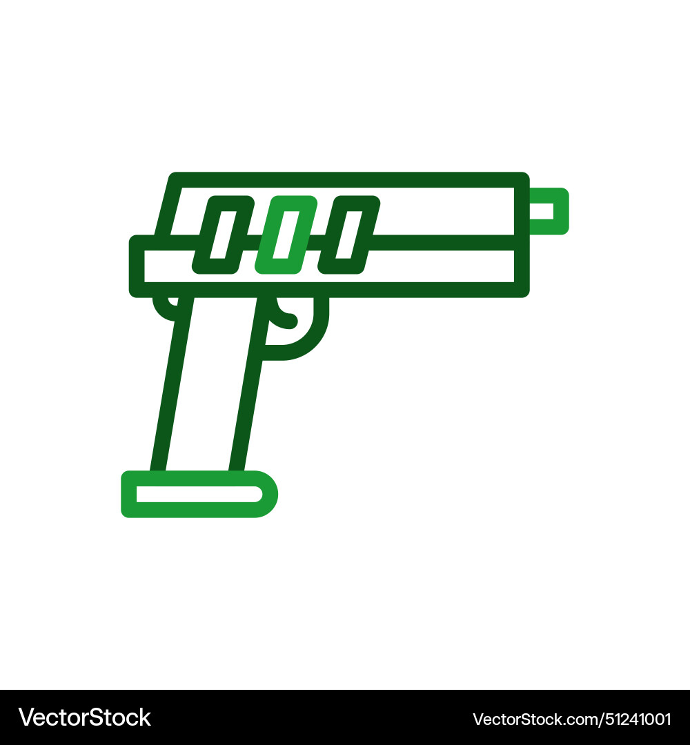 Gun icon duocolor green military Royalty Free Vector Image