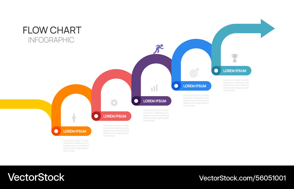 Infographic flow chart arrow line business Vector Image
