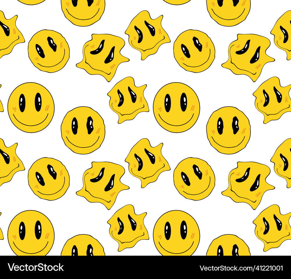 Melting Smiley Face Pattern Royalty Free Vector Image