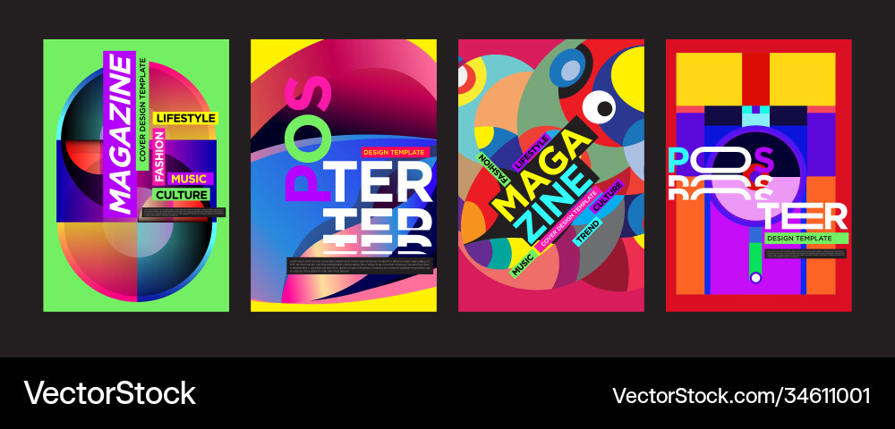 New cover and poster design template for digital Vector Image