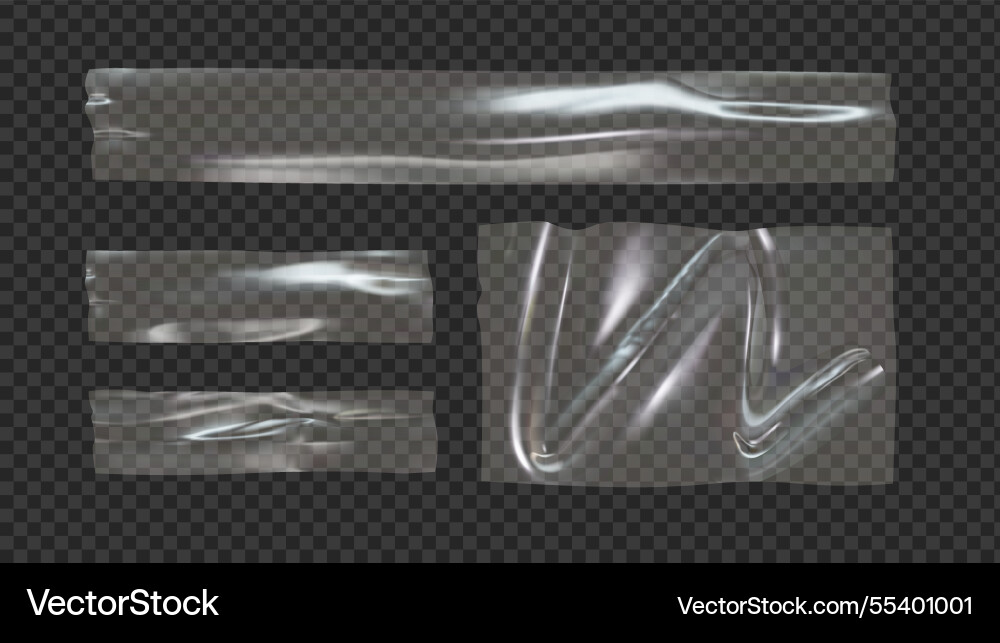 Realistic sticky transparent tape textures Vector Image