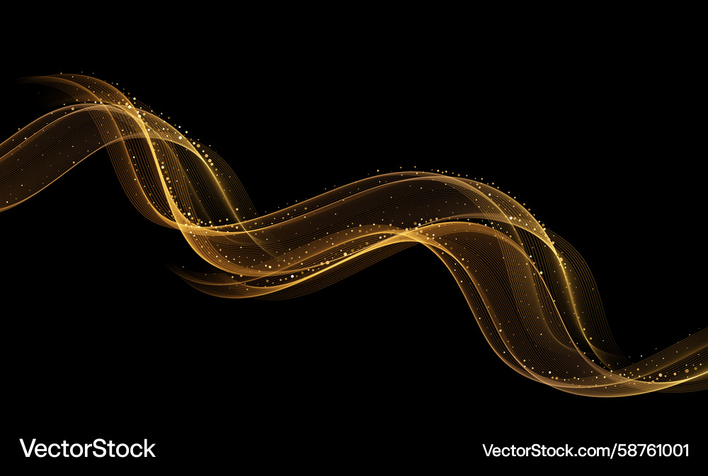 Shimmering Gold Wave Background – Royalty-Free Vector | VectorStock