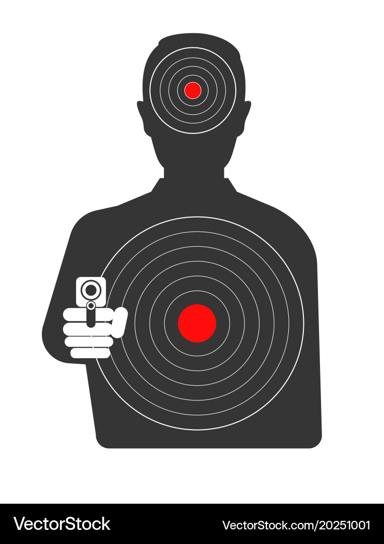 Targets on dangerous criminal black silhouette Vector Image