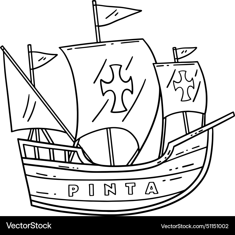 Columbus day pinta ship columbus day isolated Vector Image