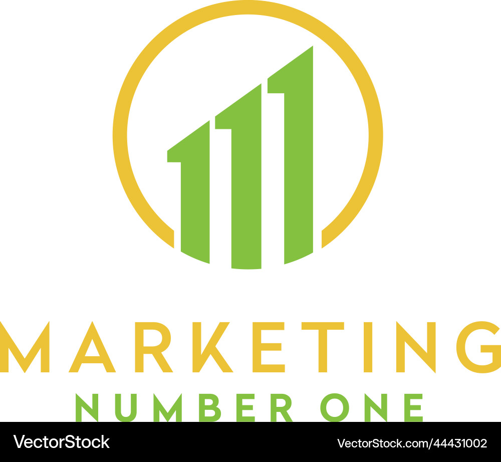 Initial letter m marketing chart bar diagram logo Vector Image