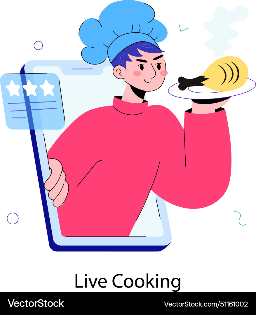 Live cooking Royalty Free Vector Image - VectorStock