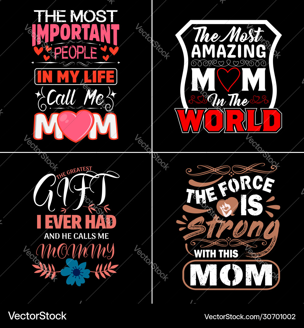 Mom typographic quotes design Royalty Free Vector Image