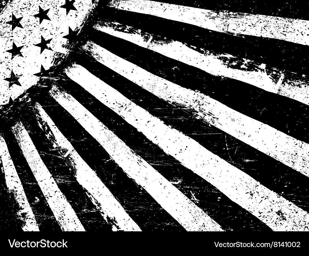 Monochrome negative photocopy american flag Vector Image
