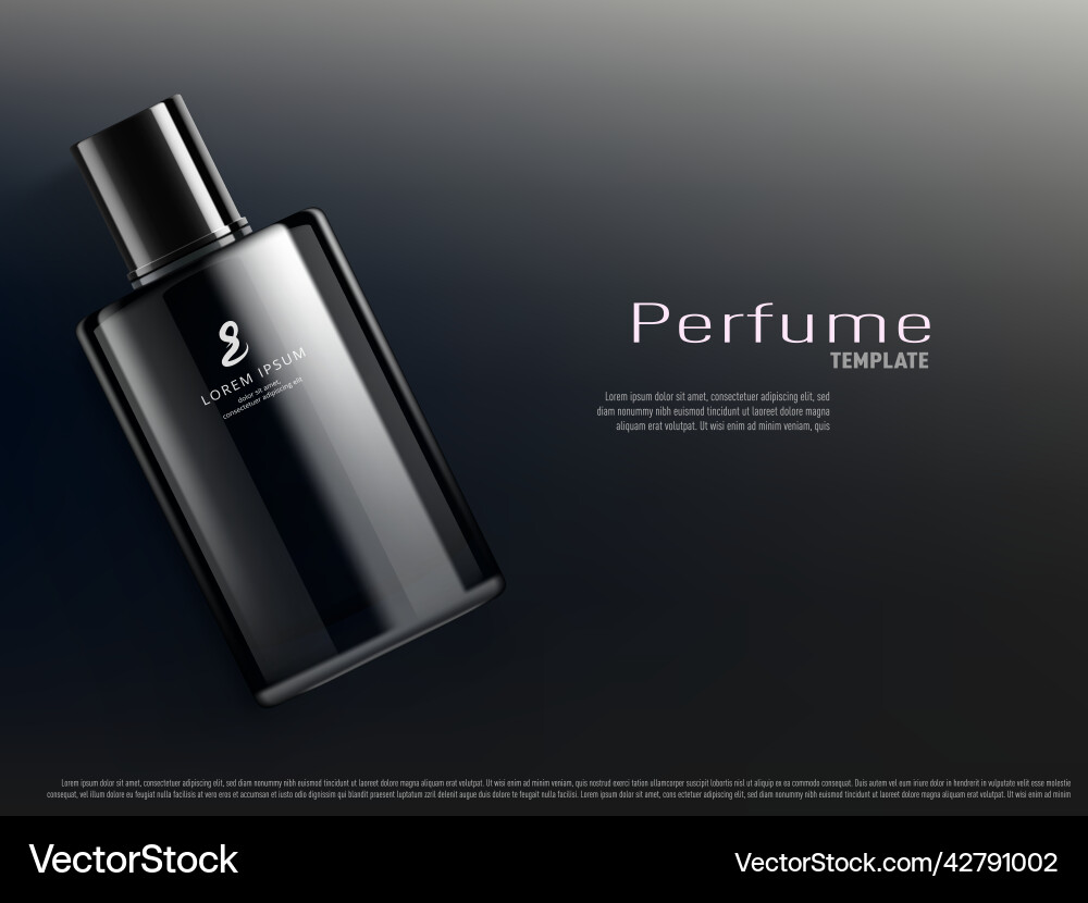 Perfume transparent glass bottle spray with cap Vector Image