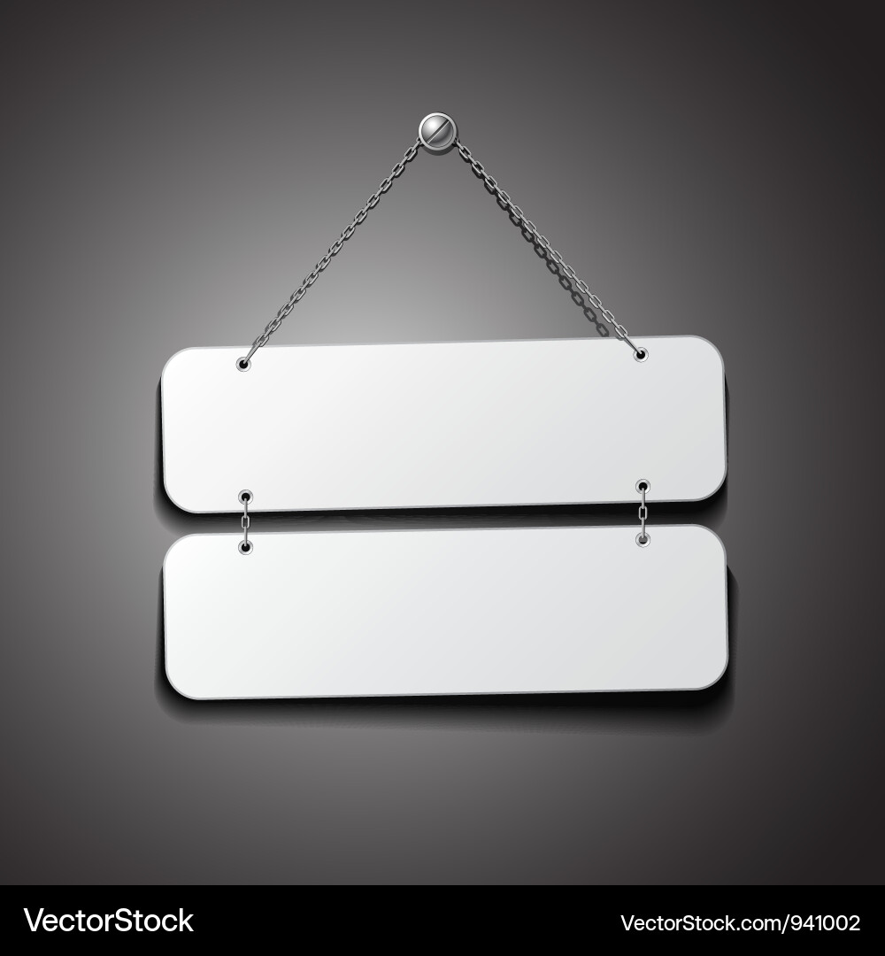 Stainless steel two nameplate Royalty Free Vector Image