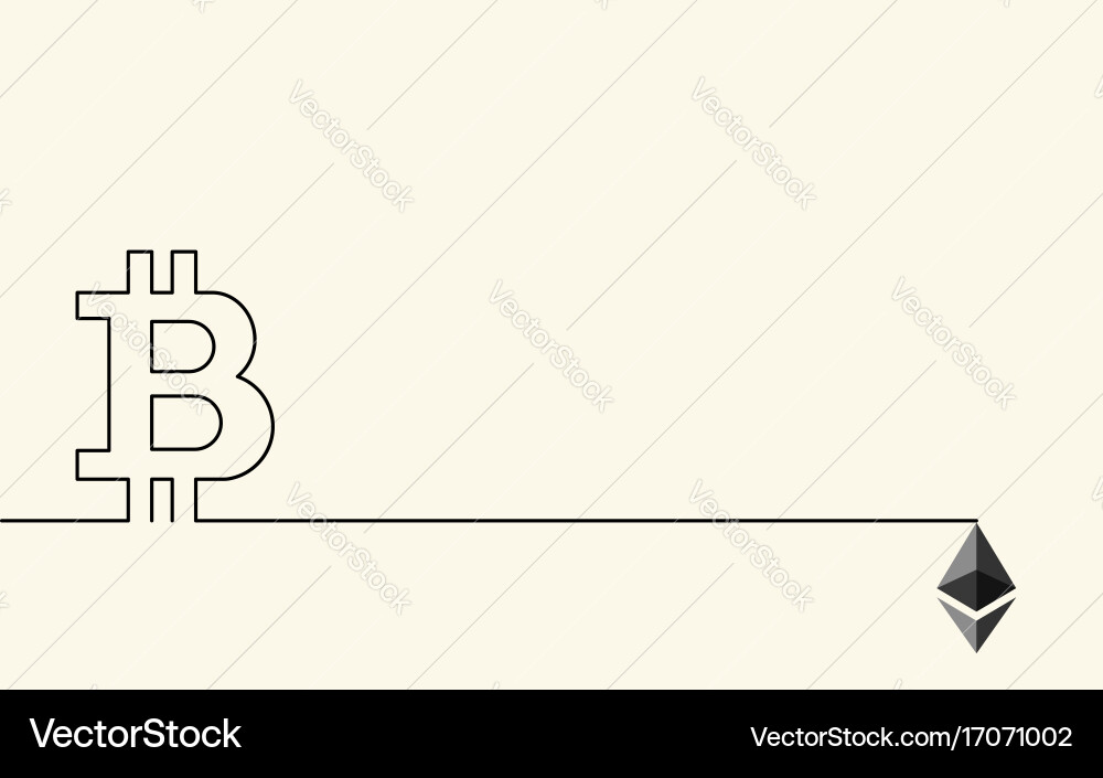Symbols of digital crypto currency bitcoin Vector Image