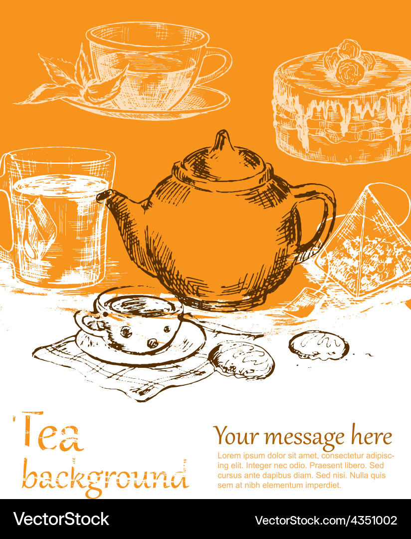 Tea background Royalty Free Vector Image - VectorStock
