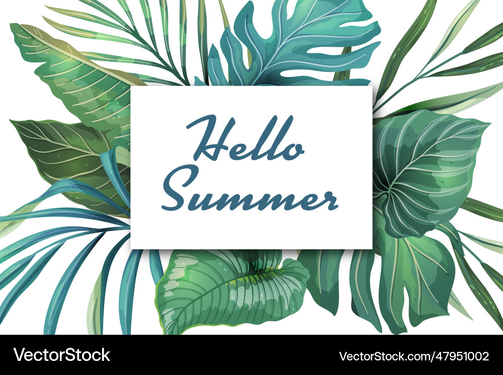 Tropical summer frame Royalty Free Vector Image