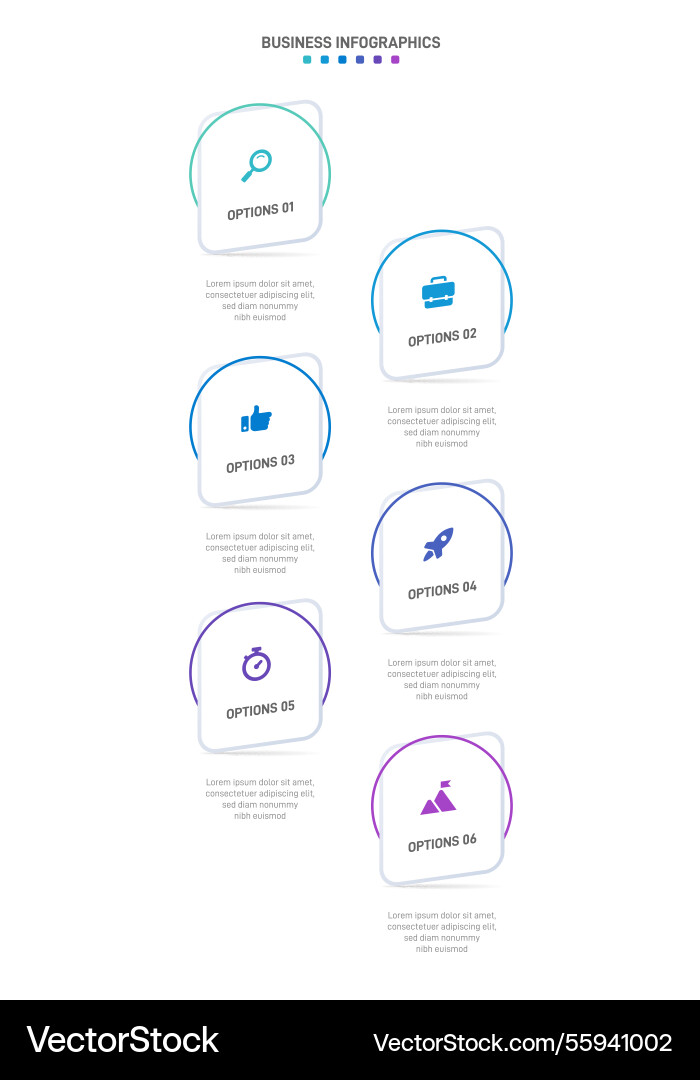 Vertical progress bar featuring 6 arrow-shaped Vector Image