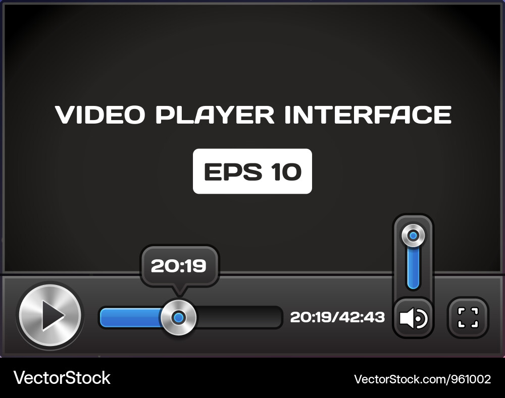 Video Player Control Panel Royalty Free Vector Image