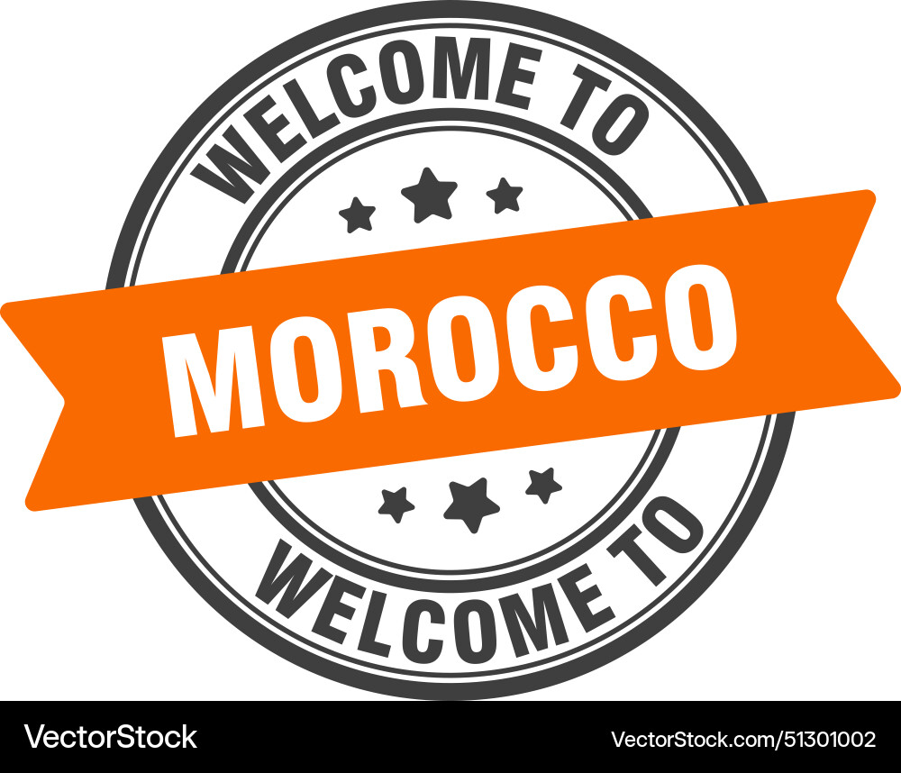 Welcome to morocco stamp round sign Royalty Free Vector