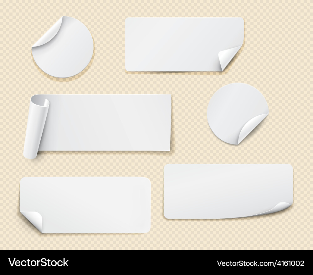 White stickers Royalty Free Vector Image - VectorStock